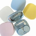 Portable contact lens box simple DIY smooth oval box beautiful pupil ...