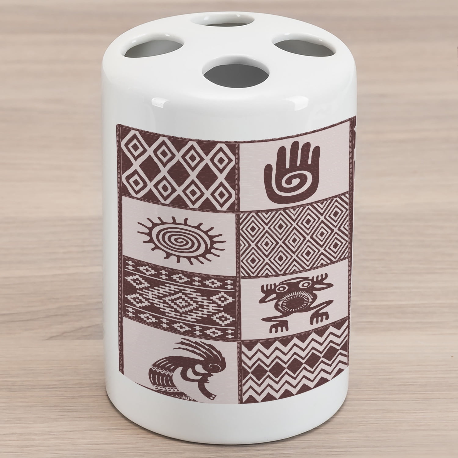 Kokopelli Ceramic Toothbrush Holder, Patchwork Style Frog Hand ...
