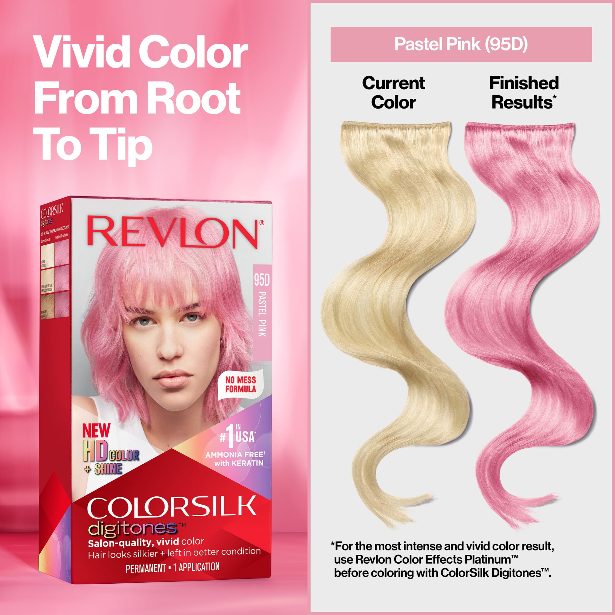 Revlon Colorsilk Digitones Permanent Hair Color with Keratin, 95D ...