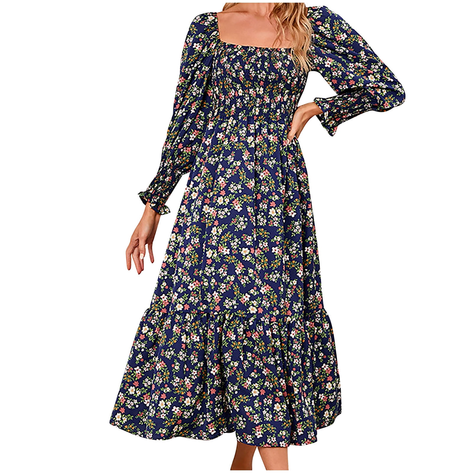 Click here for Rkstn Long Sleeve Maxi Dress For Women Square Neck... prices