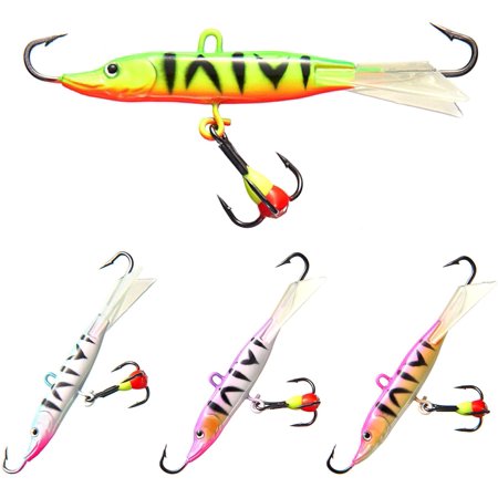 Ice s with Glide Tail Wings Winter Ice Jigging Fishing Jigs for Bass ...