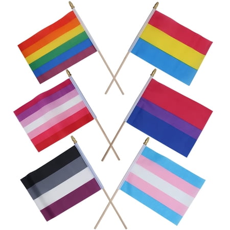 Rainbow Pride Stick Flag 5x8 Inch, 30 Pack Gay Hand Held Small Mini ...