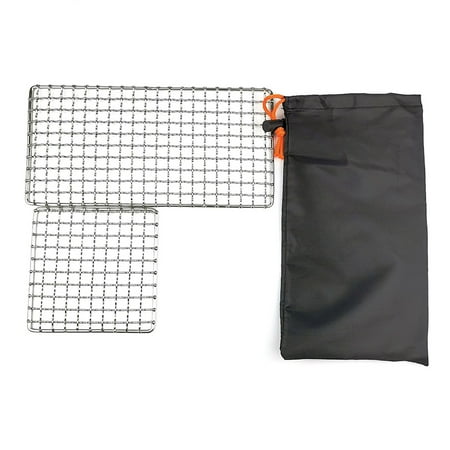 Pack of 2 Barbecue Mesh Square Stainless Steel Pan Holder Outdoor BBQ ...