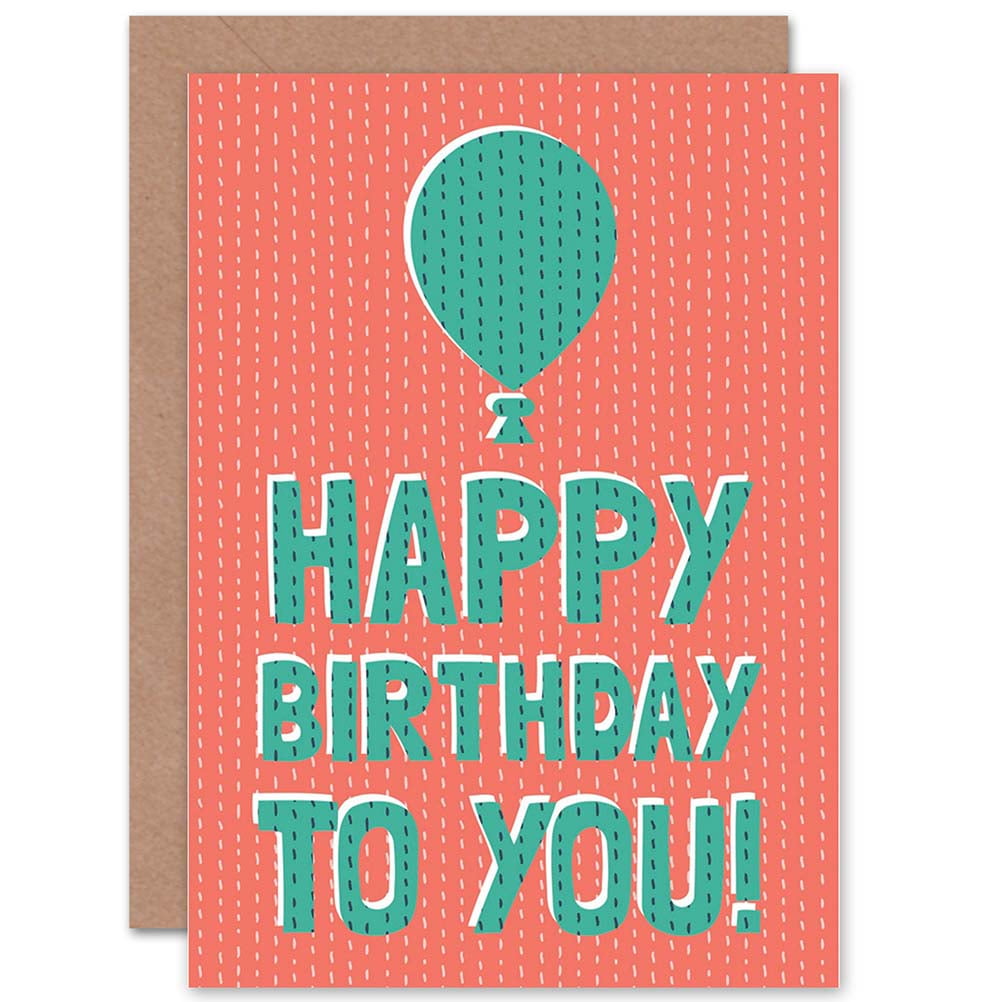 Birthday Celebration Happy Spotty Balloon Present Greetings Card Plus ...