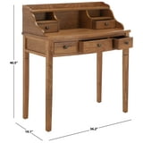 SAFAVIEH Landon 5 Drawer Writing Desk, Solid Contemporary Oak with ...