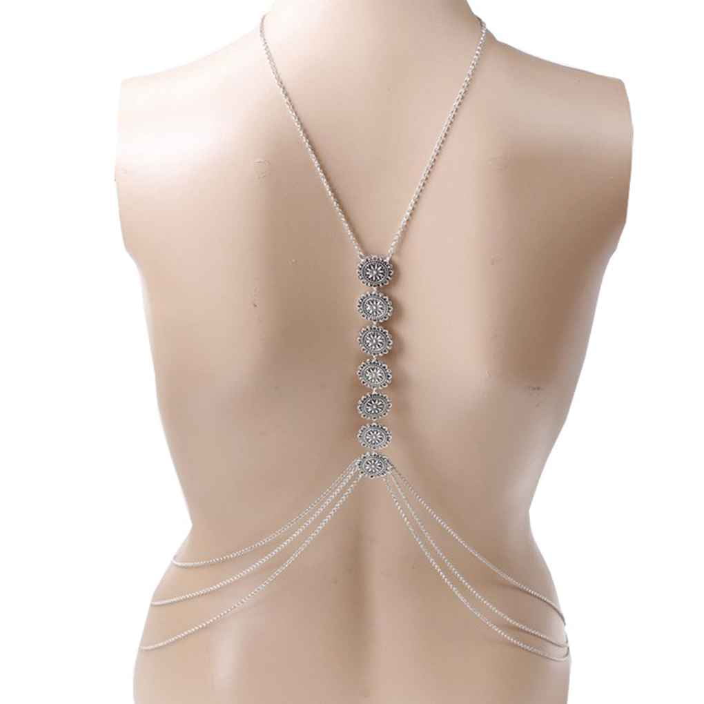 Ustyle Sexy Tassel Body Chain Carving Flower Crossover Bikini Chain