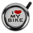 Sunlite Bicycle I Love My Bike Classic Chrome Bell w/ Handlebar Mount ...