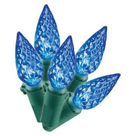 Philips 60ct Blue LED Faceted C6 Indoor/Outdoor String Lights - Walmart.com
