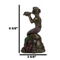 Ocean Marine Mermaid Siren Princess Blowing Sconce Shell On Coral Rock ...