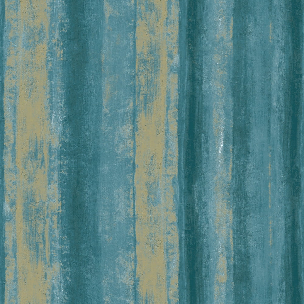 Distressed Blue, Yellow Stripes Wallpaper Roll - Walmart.com