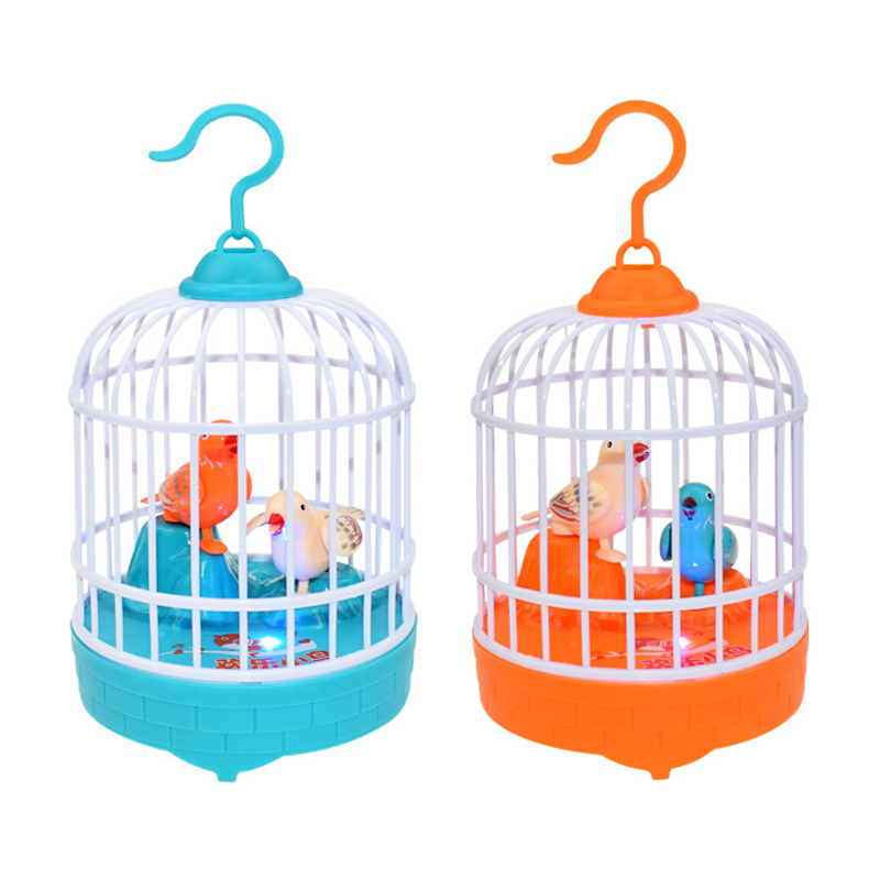 Small Electronic Simulation Bird Cage Toy With Sound Realistic Voice ...