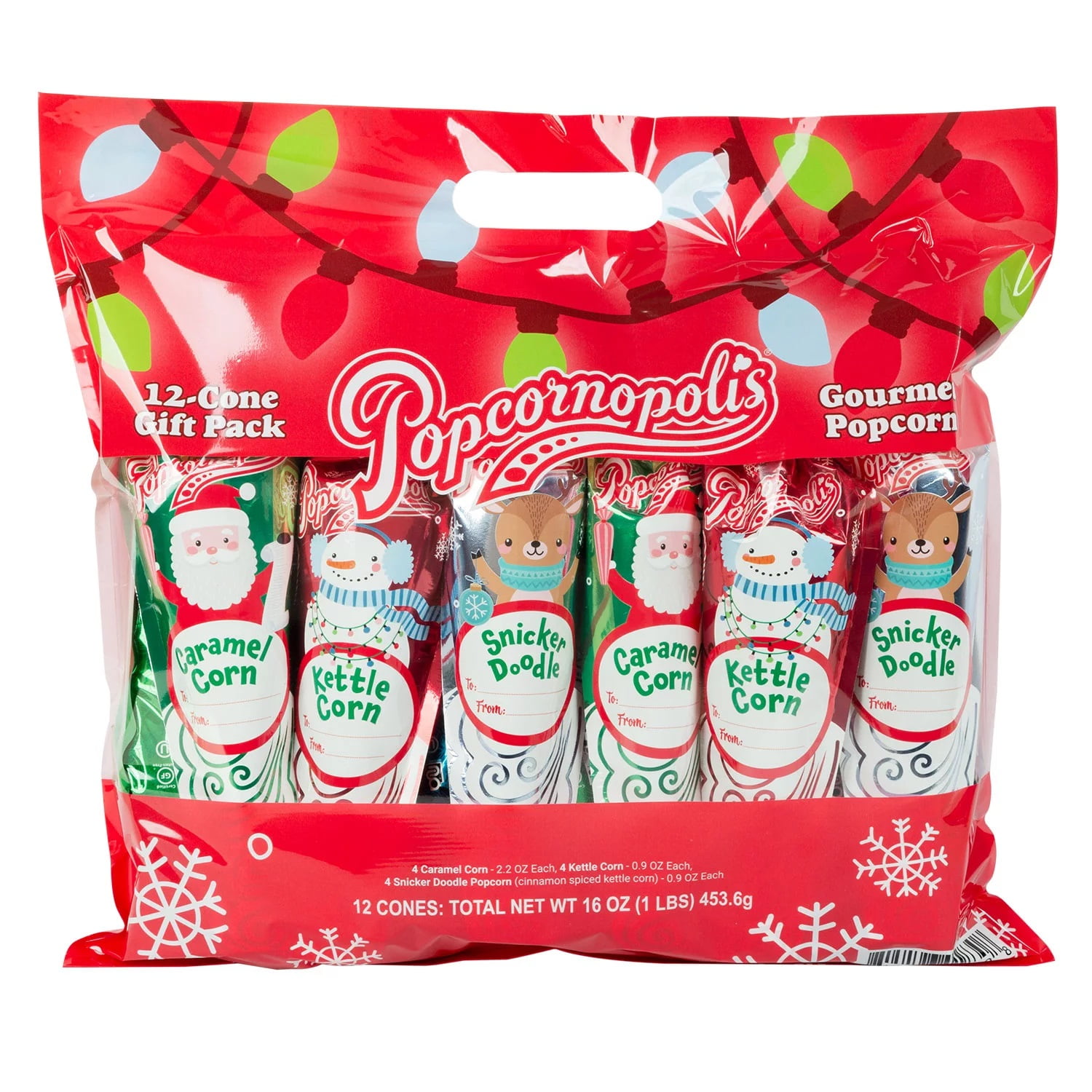 Popcornopolis 12-Cone Christmas Gift Pack (16 Ounce) - Walmart.com