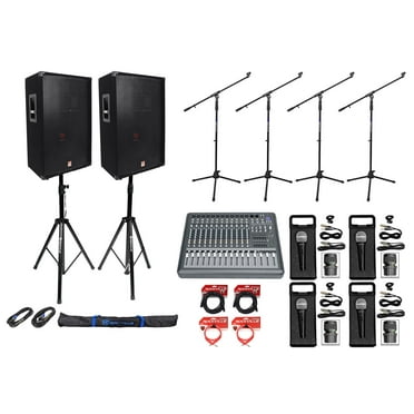 Sound Town Professional PA System with 15" Powered PA speakers, 200 ...
