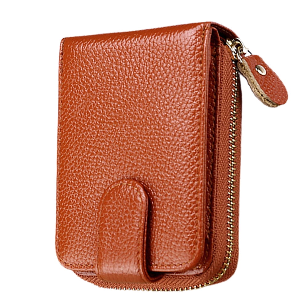 Card Holder Wallet for Women / Men, Small Leather Zipper Card Case ...