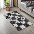 Abstract Cowhide Patchwork Door Mat 20x31.5 Inch Country Farm Black ...