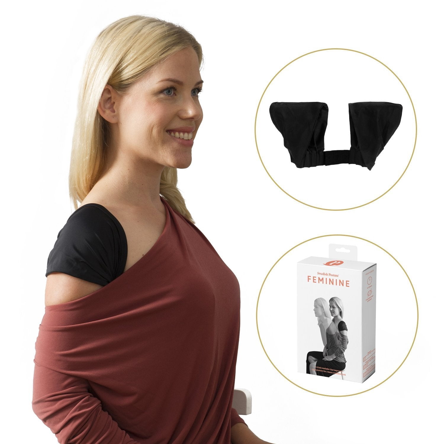 Swedish Posture Feminine Shoulder Brace Support Corrector for Women ...