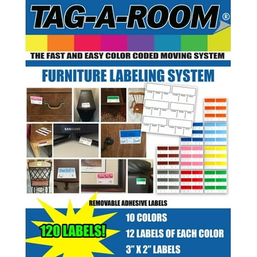 Tag-A-Room Basement Color Coded Moving Labels (50 Count), Moving ...