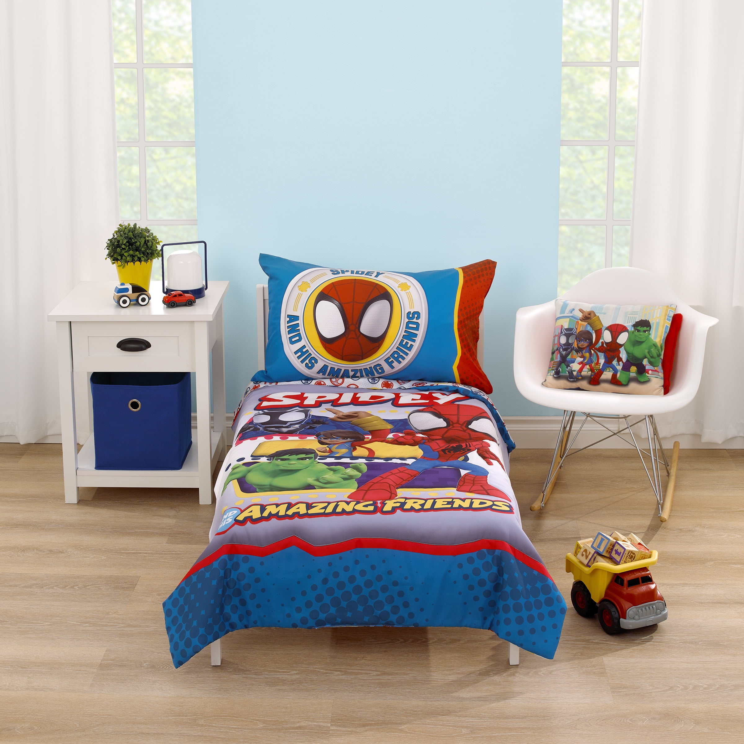 Marvel Spidey & His Amazing Friends Team Up! 4 Piece Toddler Bed Set ...