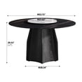 53" Round Dining Table for Dining Room | Seats 6 with Modern Aesthetic | Sintered Stone Top and ...