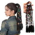 2-Pack Black Braided Wigs with Colorful Beads - 12 Inches Long, Easy to ...