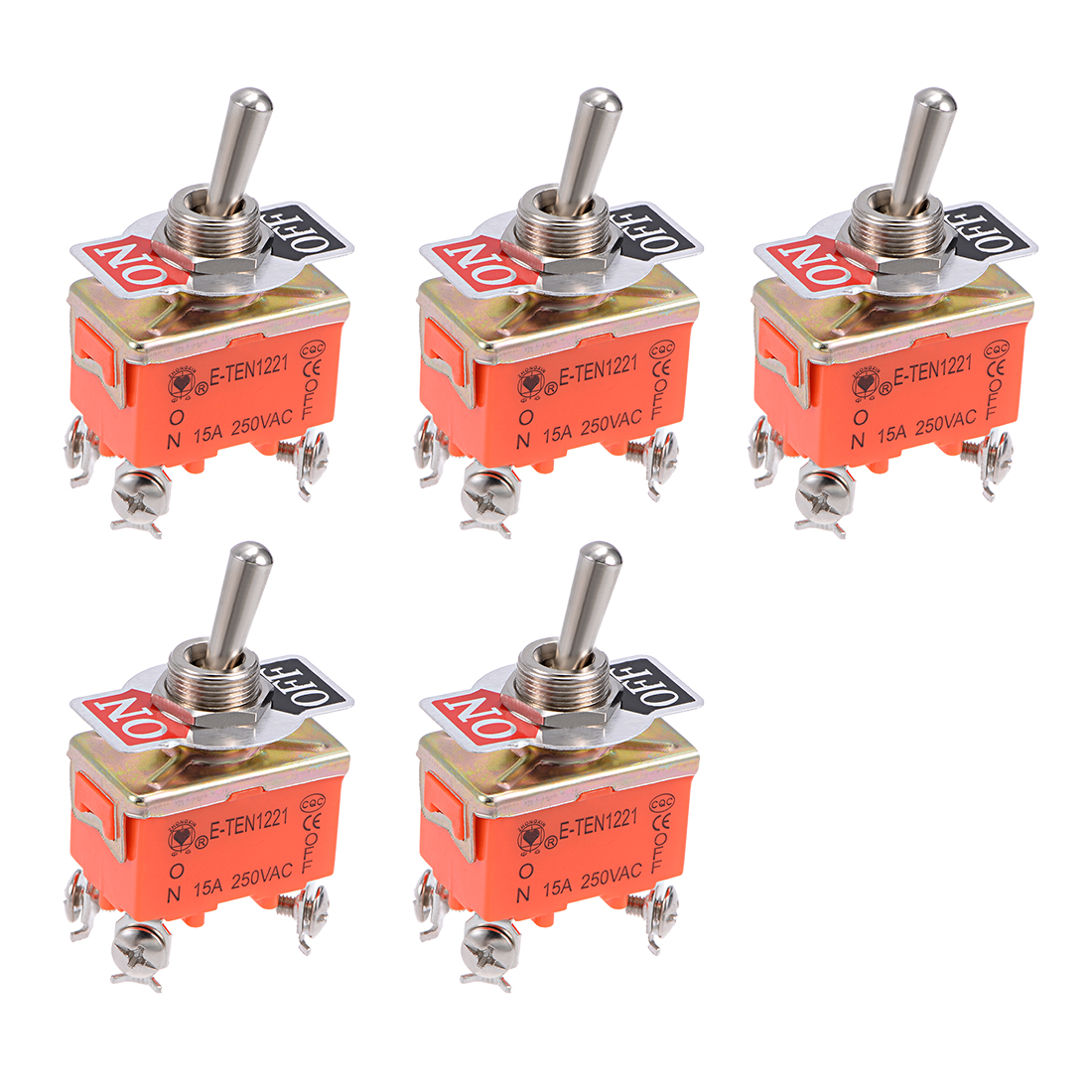 DPDT Lacthing Rocker Toggle Switch Heavy-Duty 15A 250V 4P ON/OFF Metal ...