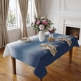 Abstract Gradient Blue Table Cloth 52x70in, Waterproof Rectangle ...