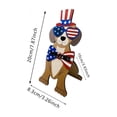 4th of July Patriotic Dog Wooden Figurine, Uncle Sam Style Flag Statue ...