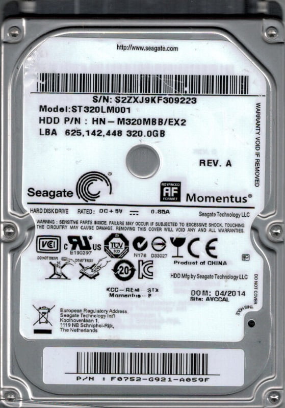 Seagate ST320LM001 HDD P/N: HN-M320MBB/EX2 320GB - Walmart.com