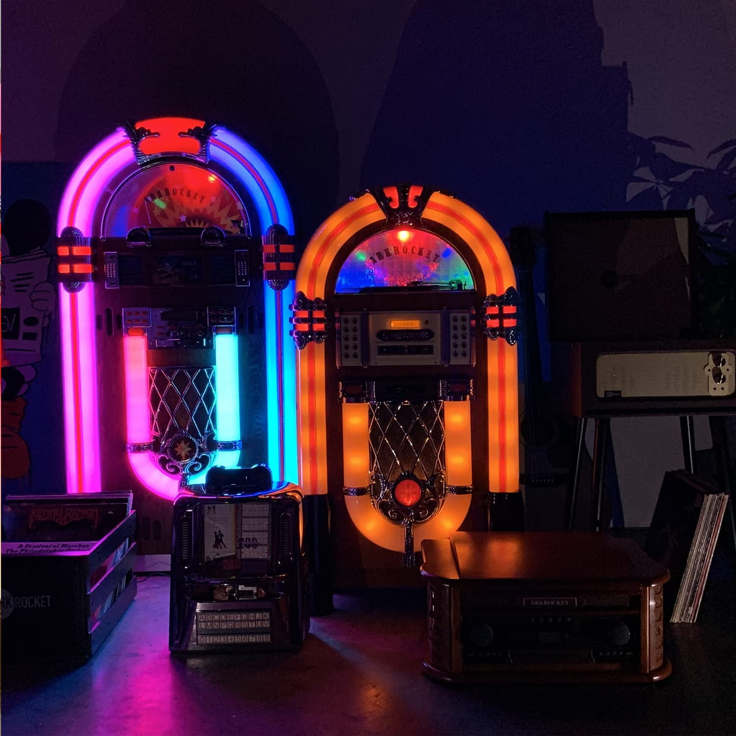 Buy Arkrocket Saturn V Full Size Jukebox Vinyl Record Player Bluetooth ...