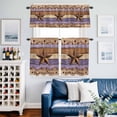 Country Stars Kitchen Curtains Set for Windows, Purple Wood Grain Bless ...