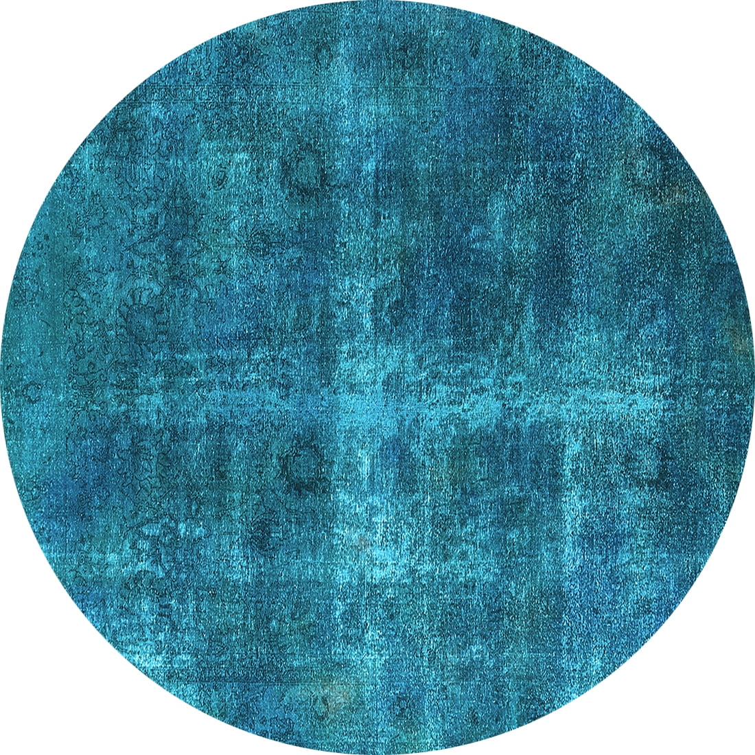 Ahgly Company Indoor Round Oriental Light Blue Industrial Area Rugs, 6 ...