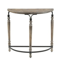 Creative Co-Op Rustic Farmhouse Metal Console Table with Solid Wood Top ...