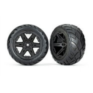 Traxxas 3771X Tires & Wheels 2.8 RXT Black & Satin Wheels, Ribbed Tires ...