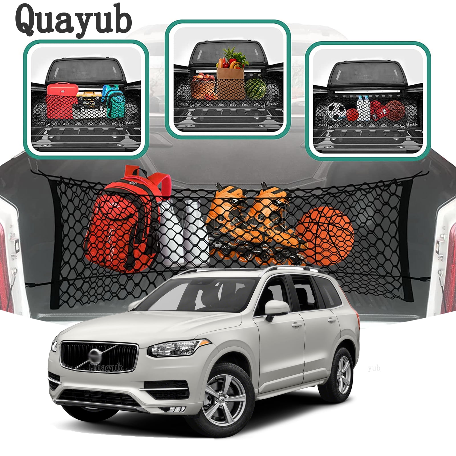 Envelope Style Premium Trunk Organizers Mesh Cargo Net for VOLVO XC90 ...