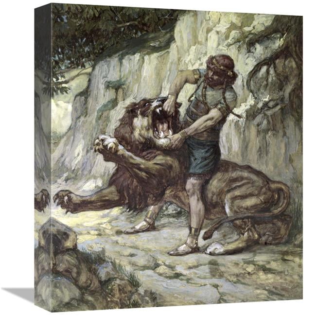 16 in. Samson Kills a Young Lion Art Print - James Tissot - Walmart.com