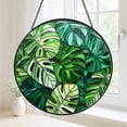 Tropical Monstera Leaf Glass Style Suncatcher – Decorative Window ...