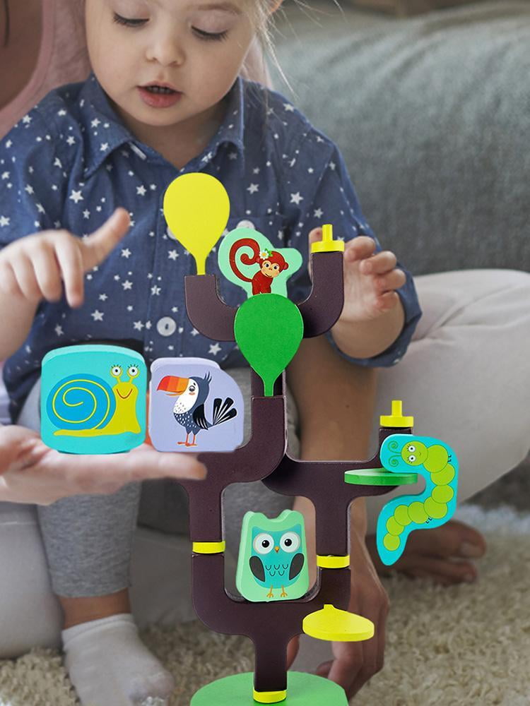 AIXING Stacking Balance Game Wooden Balance Blocks To Build And Stack ...