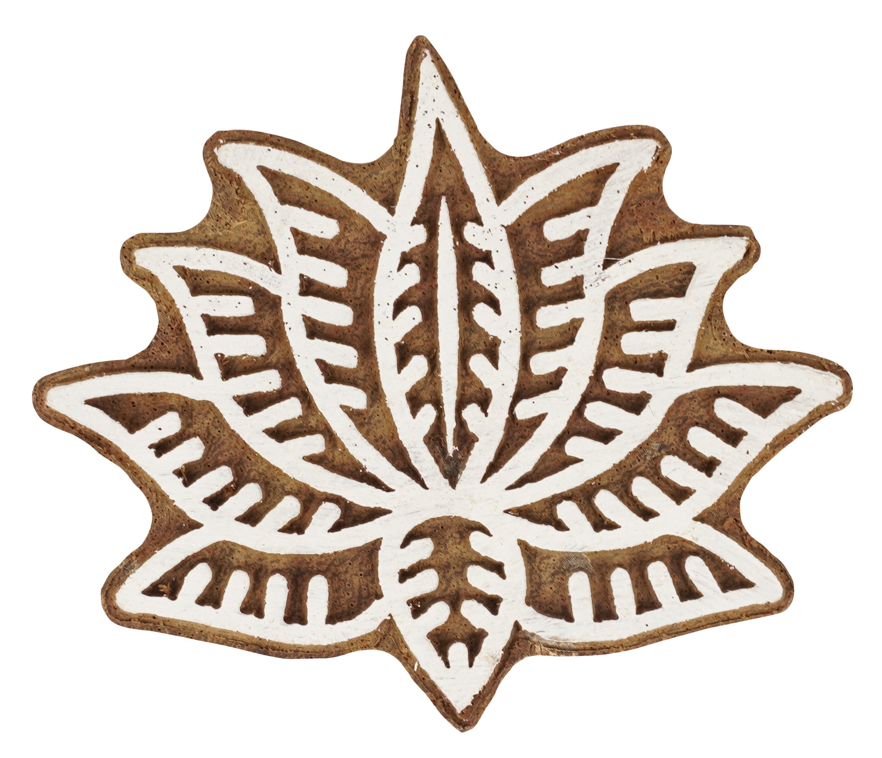 IBA Indianbeautifulart Textile Printing Block Lotus Hand Carved Wooden ...