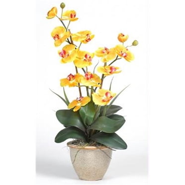 Nearly Natural Double Phalaenopsis Silk Orchid Flower Arrangement ...