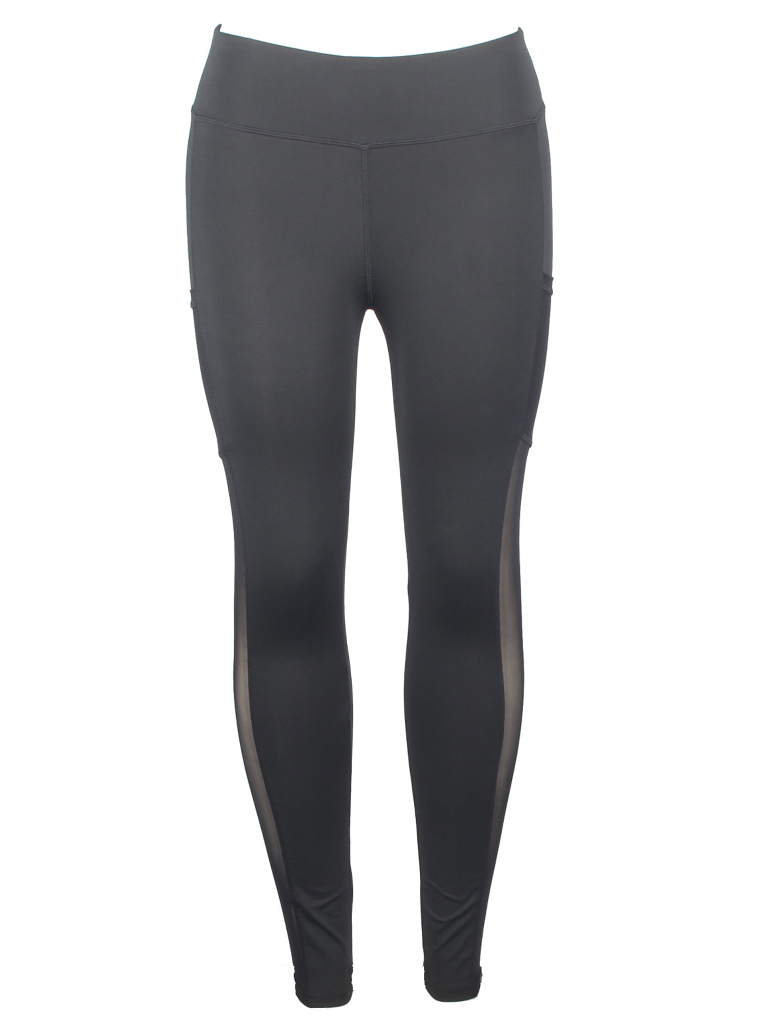 DODOING Women s High Waist Mesh Yoga Leggings with Side Pockets Tummy ...