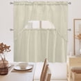 Beige Kitchen Curtains Swag Valance and Tier Curtains Set 36 Inch ...