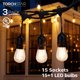 TORCHSTAR 3Pack 50ft LED Outdoor String Lights, Weatherproof Patio ...