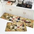 Walmart Wine Themed Kitchen Rugs 2 Piece Retro Mat Set, Cushioned Anti ...