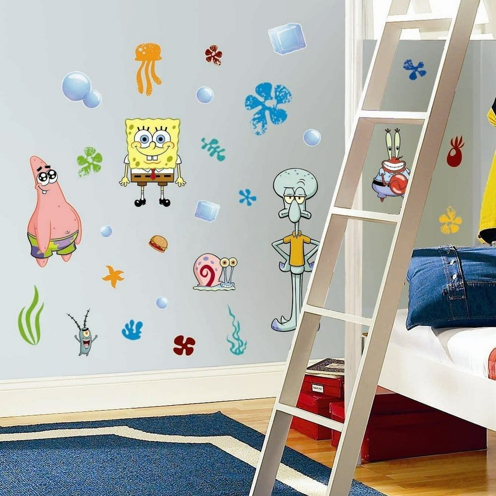 30 Piece Nickelodeon Spongebob Squarepants Wall Decal Set Kids Room ...