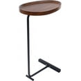 Living Room Small Tall Black Walnut End Tables - 24 Inch Metal & Wood ...