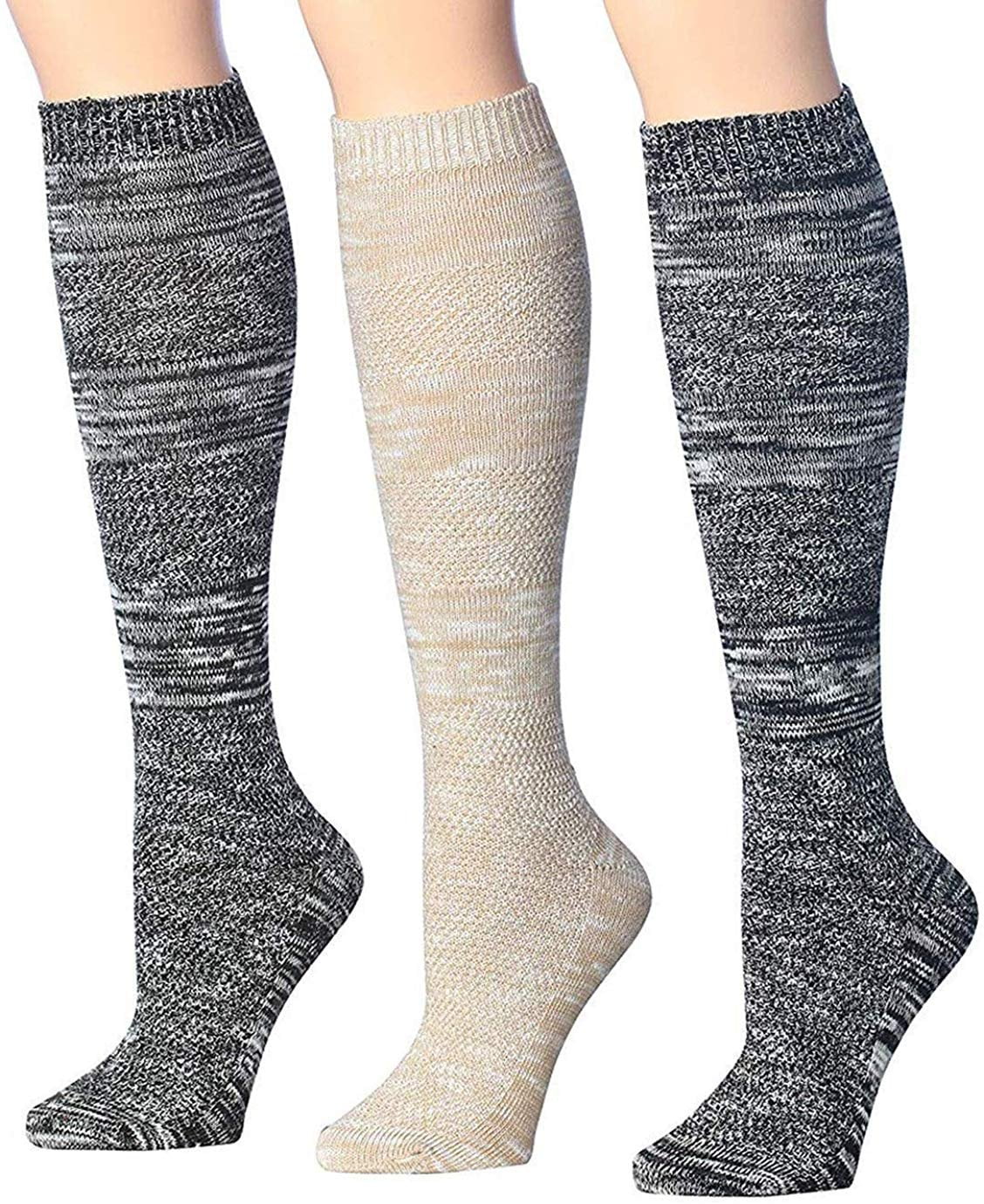 Colorfut Women's 3-Pairs Cozy Winter Super Soft Warm Over The Knee High ...