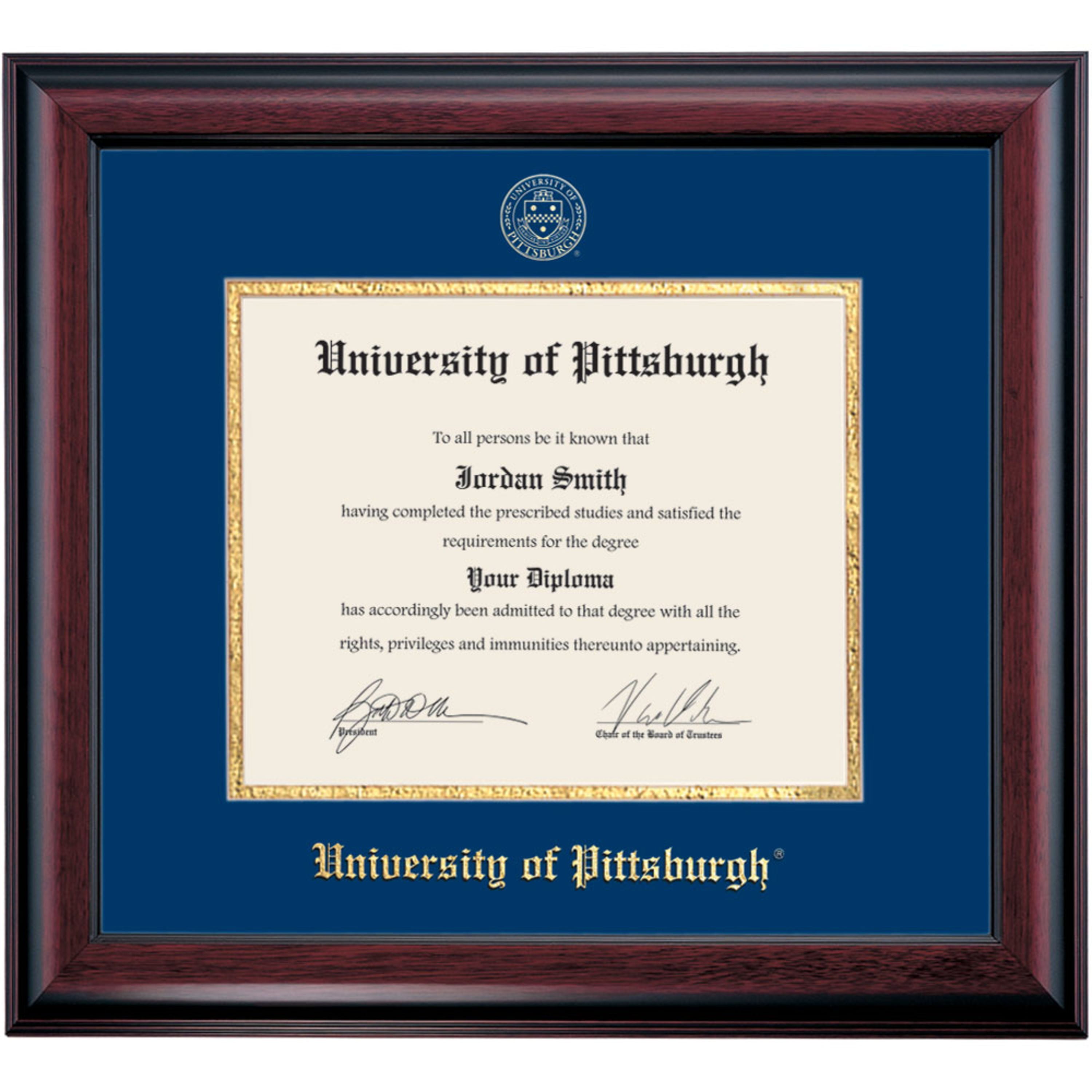 Dawn Diploma Frame for University of Pittsburgh Pitt, 16" x 18" Diploma ...