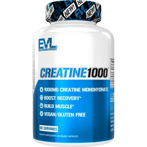 Creatine Monohydrate Pills 120ct - EVL Nutrition Muscle Builder ...