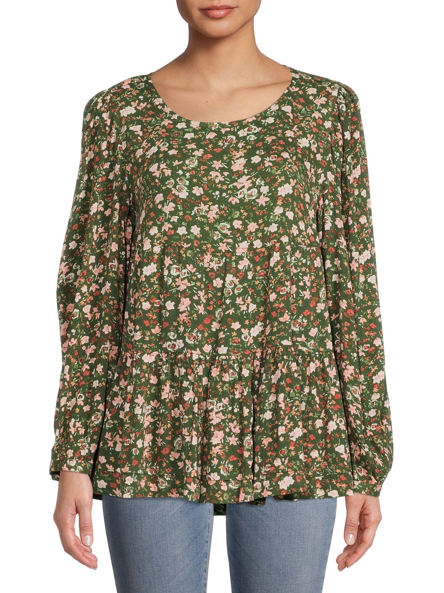 Time and Tru Women's Tiered Top - Walmart.com