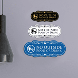 Designer No Outside Food or Drink Sign(Navy Blue/Gold) - Medium ...